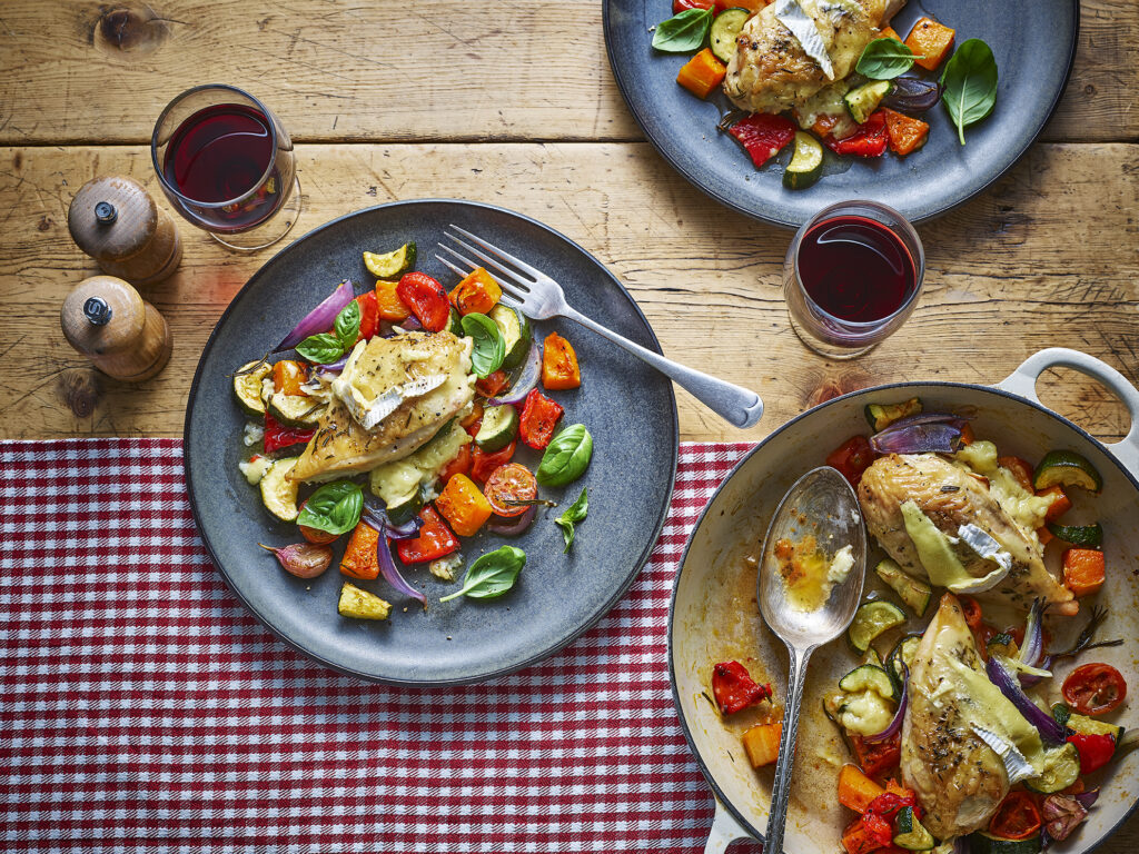 Le Rustique Camembert stuffed chicken with seasonal vegetables | The ...
